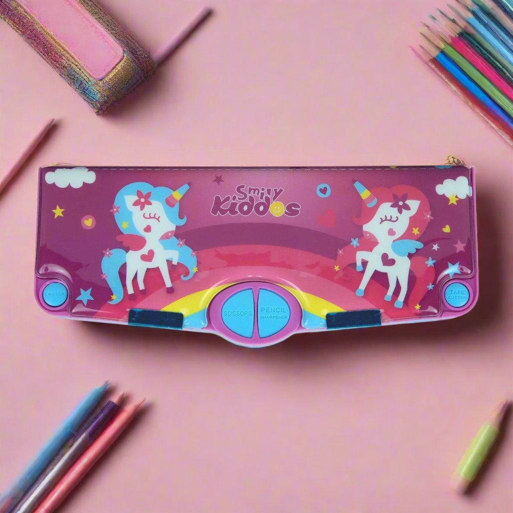 Smily Kiddos Multi Functional Pop Out Pencil Box for Kids Stationery f