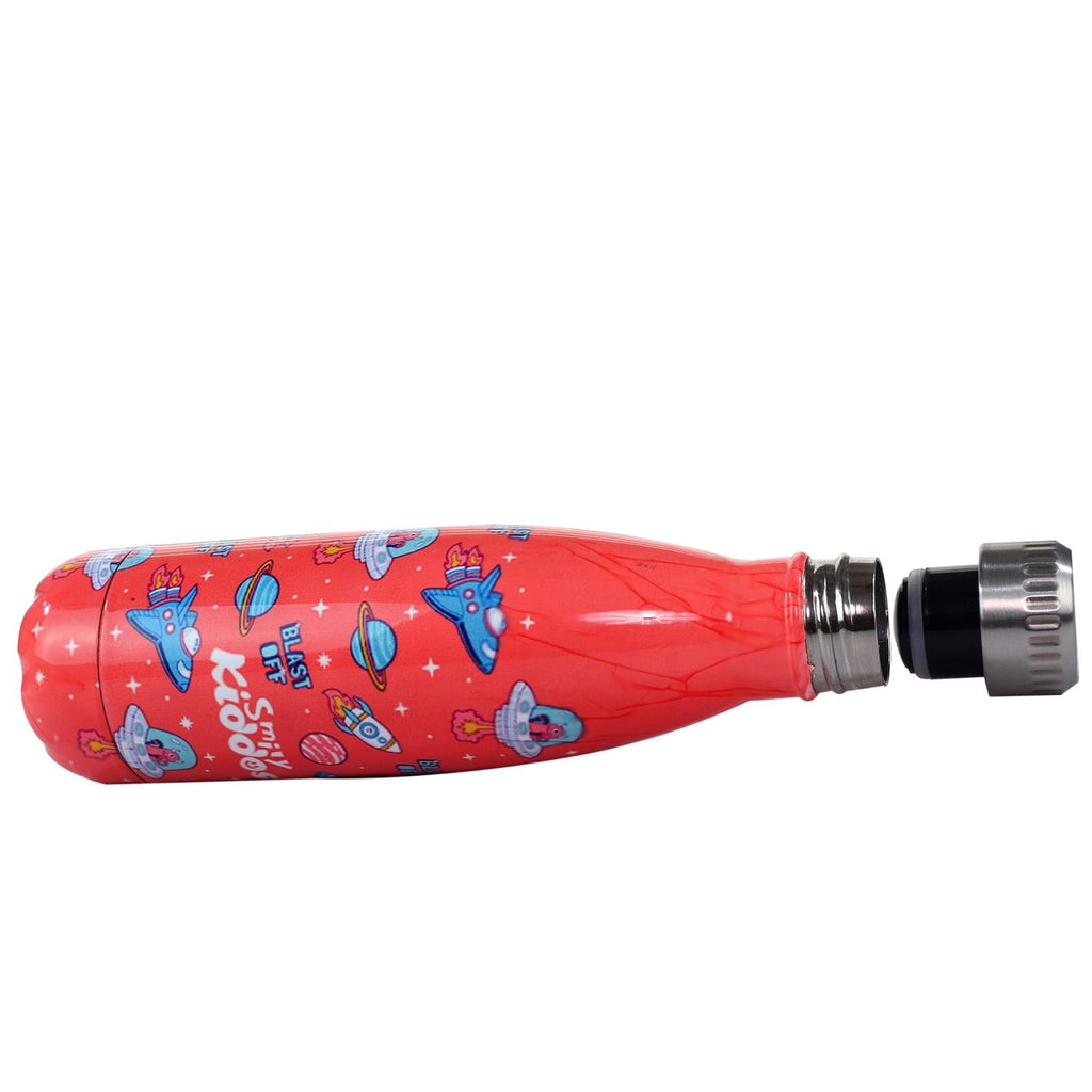 Smily Kiddos Steel Water Bottle Red - Space Theme